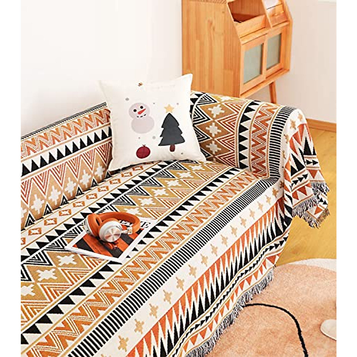 SYDVT Southwest Throw Blanket Aztec Navajo Blanket and Throws Tribal Blankets for Couch Bed Living Room Chair Sofa Decorative 51"x63"