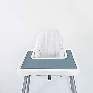 Mango Co. High Chair Placemat for Antilop Baby High Chair - BPA Free, Dishwasher Safe, Silicone Placemats - Finger Foods Placemat for Toddler and Baby (Ether Blue)