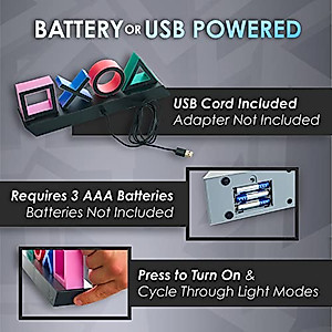 Paladone Playstation Icons Light with 3 Light Modes - Music Reactive Game Room Lighting