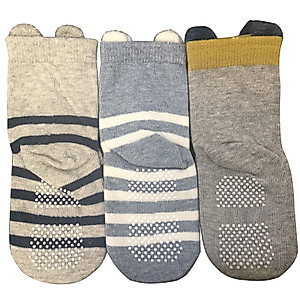 BSLINO Baby Socks 6 Pairs Non Skid 12-36 Months Baby Boys Girls Toddler Anti Slip Skid Slipper Stretch Socks Footsocks Sneakers Socks