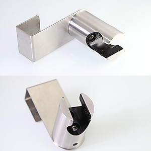 FOLINUS 2 Pieces Stainless Steel Bidet Sprayer Holder, Handheld Bidet Sprayer Hanger Hook for Toilet Tank Brushed Nickel