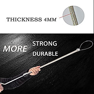 REAYEAXN 52'' Alligator Catch Pole Extra Long Control Tool Capture Noose Stainless Steel Catching and Releasing Trap for Dogs Wolves Goats Catching Game Finders