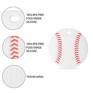 Baby Sport Silicone Teether,Sensory Chew Toys,BPA Free Soft and Effective Infant Teething Pain Relief Toys,Freezer Safe,Food Grade Silicone,Best Shower Gift for Boys and Girls (Baseball)