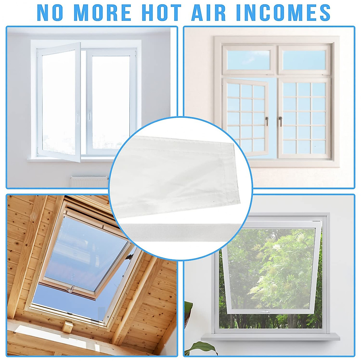 YoleShy Portable AC Window Kit Universal Window Seal for AC Unit Casement Window Air Conditioner Window Vent Kit for Exhaust Hose Easy to Install and Best Way to Seal, 158 Inches