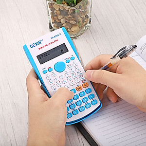 PATIKIL Scientific Calculator, 2-Line Standard Engineering Calculator with 240 Function 12 Digit LCD Display Math Calculator for Office Business, Pink