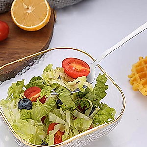 YFWOOD Sporks, 4-pack 18/10 Stainless Steel Sporks 7.4Inches Long Handle Dessert Spoons Ice Cream Spoons Salad Forks Flatware Set Reusable Fruit Appetizer Dessert Forks for Household Use or Camping