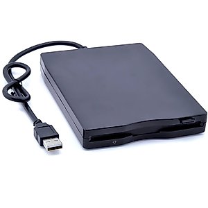 BeesClover Portable External 3.5" USB 1.44 MB FDD Floppy Disk Drive Plug and Play for PC Windows 2000/XP/Vista/7/8/10 Mac 8.6 or Upper Black