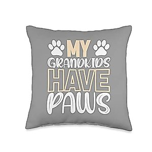 Furrents Apparel and Designs Grandparents Funny My Grandkids Have Paws Furrents Throw Pillow, 16x16, Multicolor