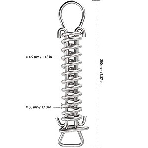 ZEONHAK 10 Packs 8 Inch Swimming Pool Cover Stainless Steel Springs with Stopper D Ring, Stainless Steel Spring Set with Protective Vinyl Black Spring Sleeves Replacement Parts