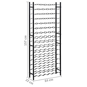 Matalde 16 Tiers Iron Wine Rack Holds 95 Bottles Freestanding Floor Bar Storage and Display Rack Storage Rack for Kitchen, Bar, Pantry, Wine Cellar