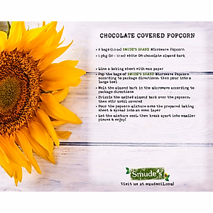 Smude's Brand All Natural Microwave Popcorn - Original | 3 Simple Ingredients – Popcorn, Smude’s Sunflower Oil, & Salt | Healthy Snack, Heart Healthy, Whole Grain | Gluten Free, Dairy Free, Non-GMO, Vegan, Kosher | PFAS-Free Bags | 1 box of 3 bags