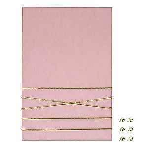 Navaris Fabric Memo Bulletin Board - 20" x 28" Velvet Memory Board for Wall to Display Photo Collages, Pictures, Notes - Includes 6 Push Pins - Pink