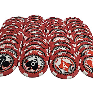 Poker Chip Cardians with Playing Cards Printed on Them - Perfect for Poker Runs - Includes Standard 52 Cards with 2 wilds & 1 Double Back