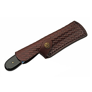 Razor Damascus Steel Blade Turquoise/Horn Handle 8 inch Hunting Knife