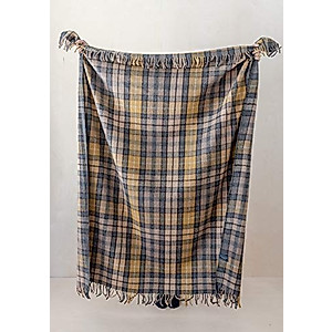 The Tartan Blanket Co. Recycled Wool Blanket Buchanan Natural Tartan (59" x 75")