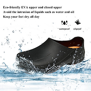 Men's Non Slip Chef Shoes, Men Professional Waterproof Slip Resistant Work Shoe for Kitchen Restaurant Hospital, Zapatos para Trabajar En Restaurante De Hombre Black