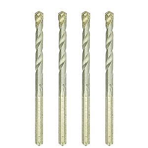 SNUG Fasteners (SNG958) Four (4) 1/4" x 4" Premium Carbide Tip Hex Shank Masonry Drill Bits | Made in The USA