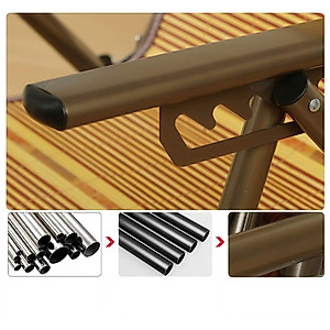 TEmkin Office Chair,Balcony Recliner, Bamboo Weaving Balcony Office Recliner Reclining Sun Lounger Outdoor Garden Patio Gravity Lazy Folding Chair