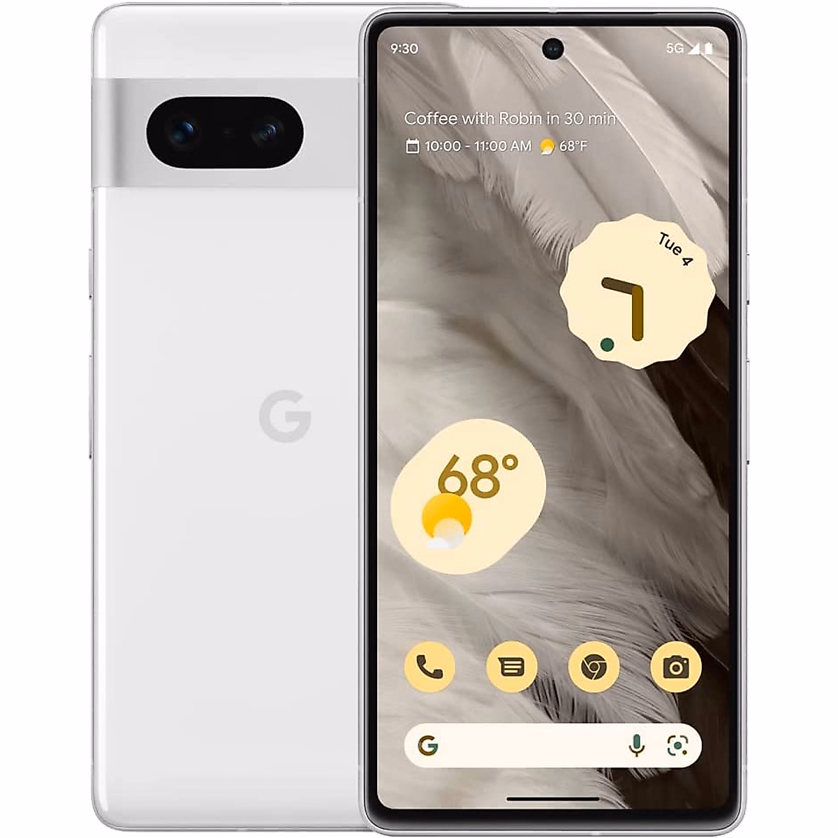 Google Pixel 7 5G 128GB 8GB RAM 24-Hour Battery Factory Unlocked for All Carriers Global Version - Snow