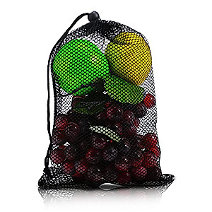 10 Pieces Mesh Bags Drawstring Laundry Bags Large Nylon Mesh Bags Small Gift Bag Dishwasher Bag with Sliding Drawstring for Kitchen Jewelry Toys Gifts Wedding Favour Home (Black, 11.8 x 7.5 Inch)