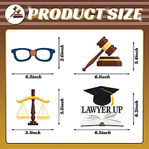 Maicaiffe Lawyer Graduation Party Photo Booth Props - 30 Pcs Congrats Lawyer Selfie Props Favors Supplies - Law School Graduation Party Centerpiece Sticks - Graduation Party Decorations