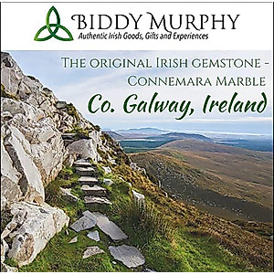 Biddy Murphy, Irish Trinity Knot Earrings for Women, 925 Sterling Silver, Connemara Marble Inlay, Elegant Celtic Jewelry Imported from Ireland's Finest Artisan Jewelers