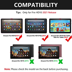 COO Keyboard Case for All-New Fire HD 10/ 10 Plus Tablet (11th Generation 2021 Release) 10.1", 360° Rotatable-7 Colors Backlit Touchpad Keyboard with Pencil Holder for Fire HD 10 Tablet