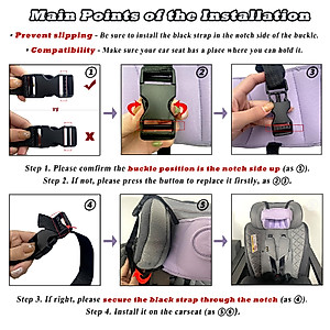 StoHua Adjustable Baby Car Seat Head Support Band, Baby Safety Car Seat Neck Relief Hold, Comfortable Head Hold Head Strap for Baby, Kids, Children, Purple