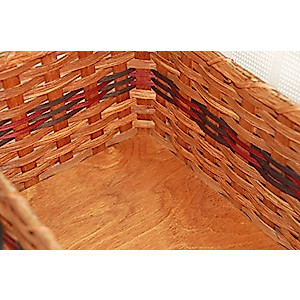 Kenzie's Kreations Handcrafted Cubby Basket. Measures 14" X 10" X 8" Tall. Accent Colors May Vary. (Red, Blue, Purple, Green, Burgundry, Black, Brown, Natural)