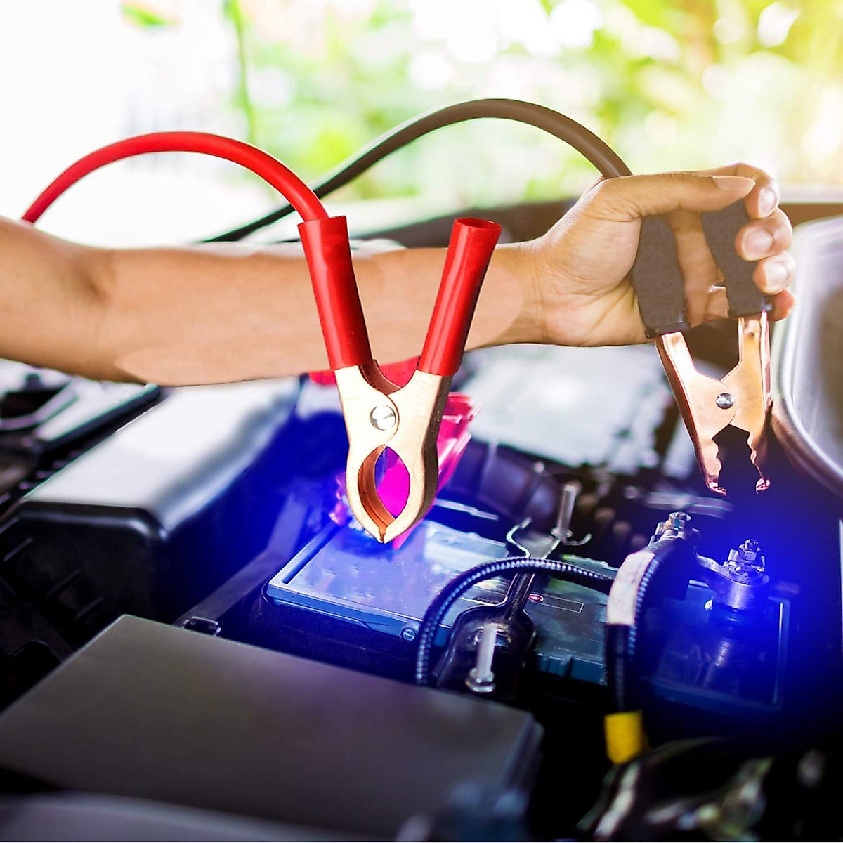 12 Pcs 80mm Car Battery Alligator Clips Clamps 50A Red Black