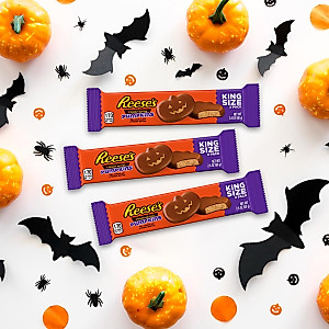 Reese’sHalloween Peanut Butter Pumpkin Cups King Size Pack of 3 - Delicious Treats ReesesHalloween Candy KingSize Bars for Spooktacular Festivities - Great for Kids and Adults 2.8 Oz, 170 Calories