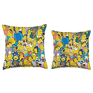 The Simpsons Springfield Characters Print Throw Pillow, 16x16, Multicolor