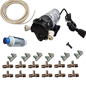 Residential Misting System- Made in USA Pump- 200 psi Mid Pressure Patio Misting System-12 Nozzles Misting System