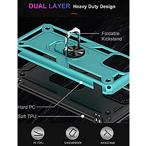 LUMARKE Galaxy A51 5G Case,Pass 16ft. Drop Tested Military Grade Cover with Magnetic Ring Kickstand Compatible with Car Mount Holder,Protective Phone Case for Samsung Galaxy A51 5G Teal