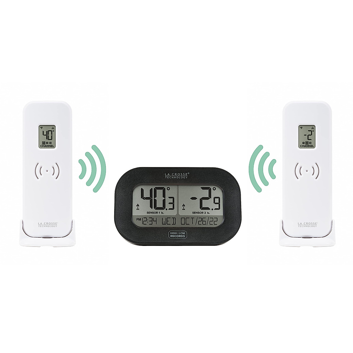 La Crosse Technology 308-04747-INT Wireless Refrigerator/Freezer Kitchen Thermometers with Magnetic Back