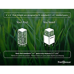 Post Shields Post Protector – This Protects Your Mailbox, Deck & Fence Posts from Damage by Lawn Maintenance Equipment – Fits Wood & Metal Posts – No Tools, Screws or Nails Needed