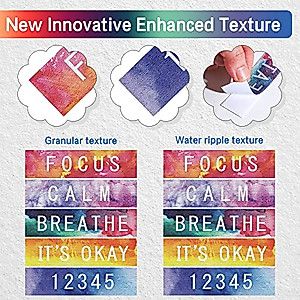 50 Pieces Anxiety Sensory Strips Textured Sensory Strips Tactile Rough Sensory Stickers Adhesive Tactile Fidget Tape Textured Sensory Strips for Desk, Adults Teens Anxiety Relief Toy (Classic Style)