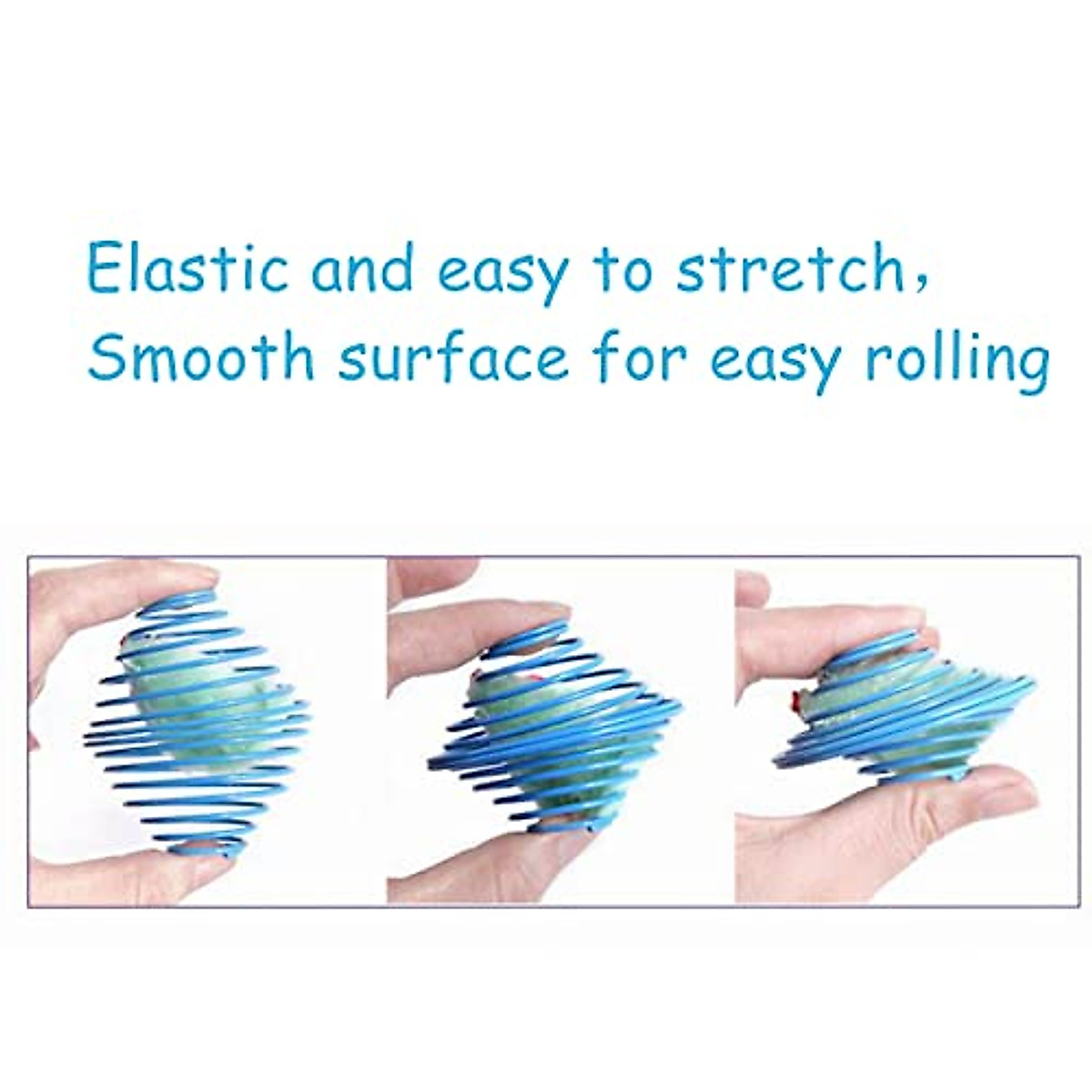 ISMARTEN 6 Pcs Cat Spring Balls Stretchable Cat Springs Toys Interactive Cat Toys Rolling Cat Balls Colorful Playful Coils Spring Toy Caged Rats for Kitten Cat Pet Supplies Indoor Play (Ramdom Color)