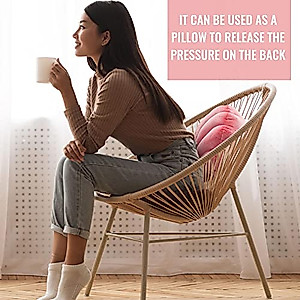 Marsui Pink Sea Princess Seashell Decorative Pillow, Soft Sea Shell Shaped Chair Cushion Stuffed Throw Pillow Cute Clam Pillow for Sofa Bed Couch Chair Home Living Room Bedroom Office (13.4 x 9.8 in)