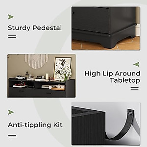 Hasuit 6 Drawers Dresser for Bedroom, Double Long Dressers Chests of Drawers with Open Cubby, Large Clothes Storage Organizer, Dimensions 14.6" D x 46.1" W x 33.6" H