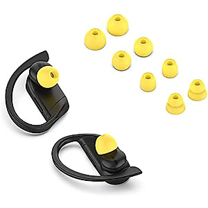 Replaceable Earplugs Silicone Earplugs is Compatible with Dr dre Power Pro Wireless Stereo Headphones (Yellow/4 Pairs)