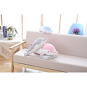 COSGOO Soft Dolphin Plush Hugging Pillow Cute Dolphin Stuffed Animal Plushies Dolphin Doll Toy Kids Stuffy Animie Dolphin Plush Toys for Birthday, Valentine, Christmas... (Pink)…