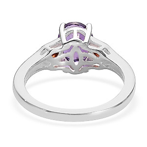 SHOP LC Garnet Amethyst Ring 925 Sterling Silver Statement Jewelry Red Garnet Ring Purple Amethyst Rings for Women Size 10 Birthday Gifts for Women
