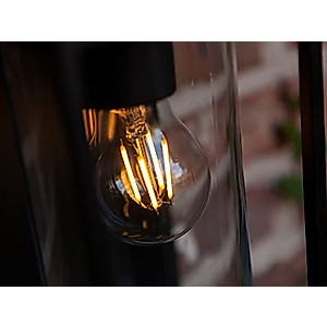 LUTEC Solar Motion Sensor Light Outdoor, Dusk to Dawn Modern Wall Sconce, Aluminum Anti-Rust Solar Wall Lights with Clear Glass Shade, Waterproof for Porch, Patio and Garden-Black