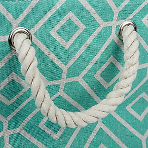 DII Collapsible Polyester Storage Bin, Stained Glass, Aqua, Large Rectangle