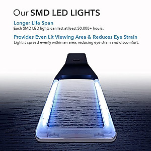 4X Large Magnifying Glass with [10 Anti-Glare & Fully Dimmable LEDs]-Evenly Lit Viewing Area-The Best Lighted Magnifier for Reading Small Fonts, Low Vision Seniors, Macular Degeneration, Inspection