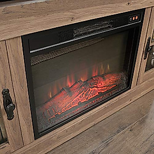 Sauder Barrister Lane Media Fireplace, for TVs up to 60", Salt Oak finish