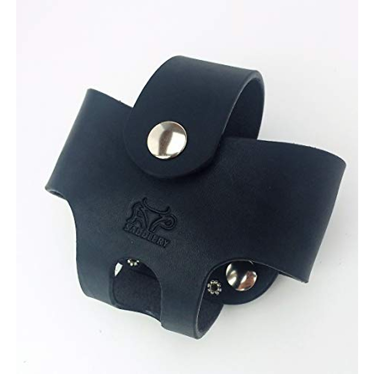 Basket Style Leather Tape Measure Holder by AP Saddlery (Black)