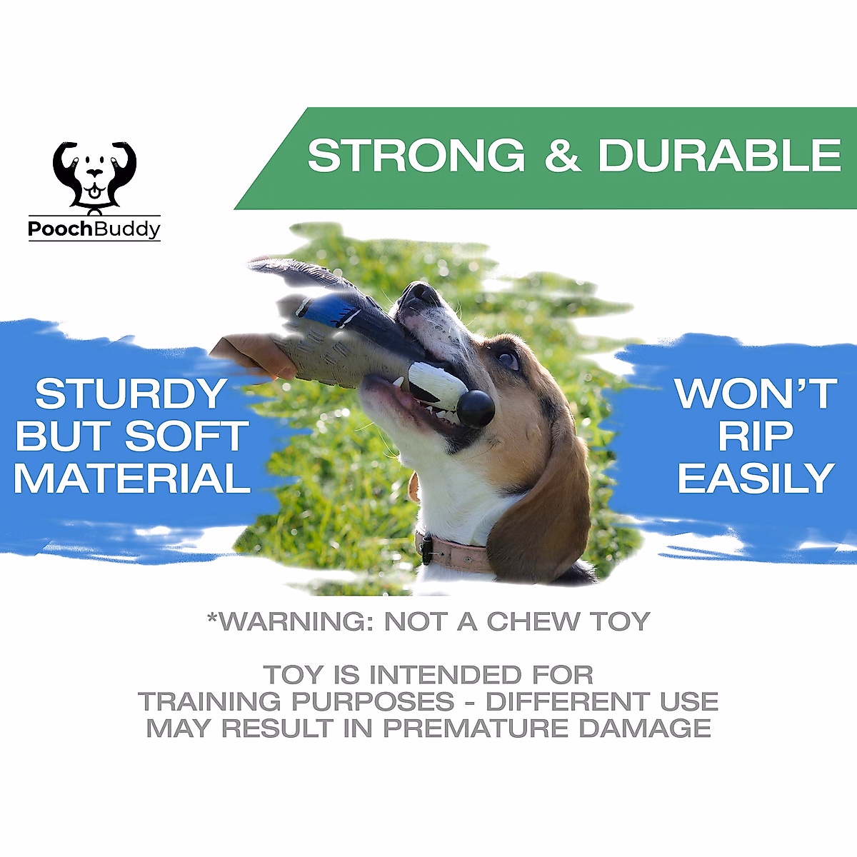 Pooch Buddy Duck Bumper Toy for Training Hunting Dogs, The Bird Dummy Teaches Mallard and Waterfowl Game Retrieval - Duck Scent Compatible - Suitable for Puppies or Adult Hunting Dogs