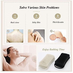 Cinlitek 2Pack Dual Sided Silicone Body Scrubber for Exfoliating, Shower&Scalp Massage, 2 in 1 Bath&Shampoo Brush,Soft Body Exfoliator Silicone Loofah Shower Scrubber Brush for All Kinds of Skin